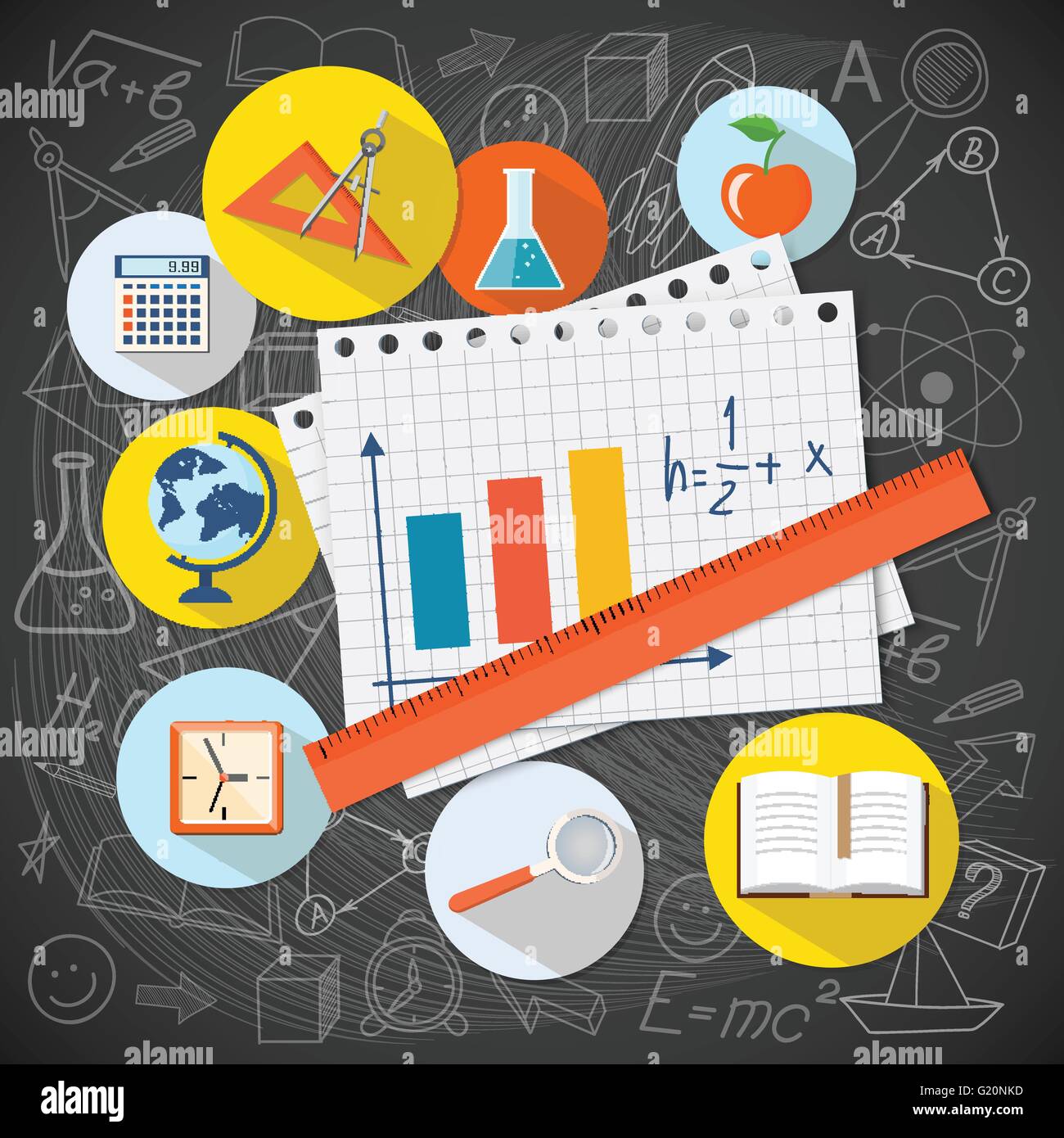 Studying a globe Stock Vector Images - Alamy