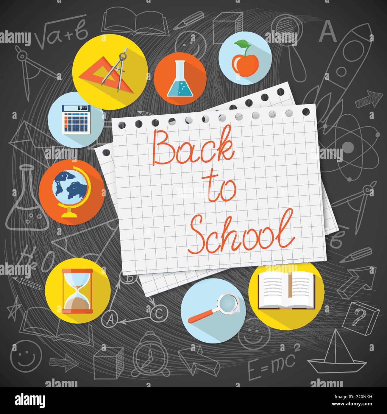 Flat design modern vector illustration concept of school, university ...