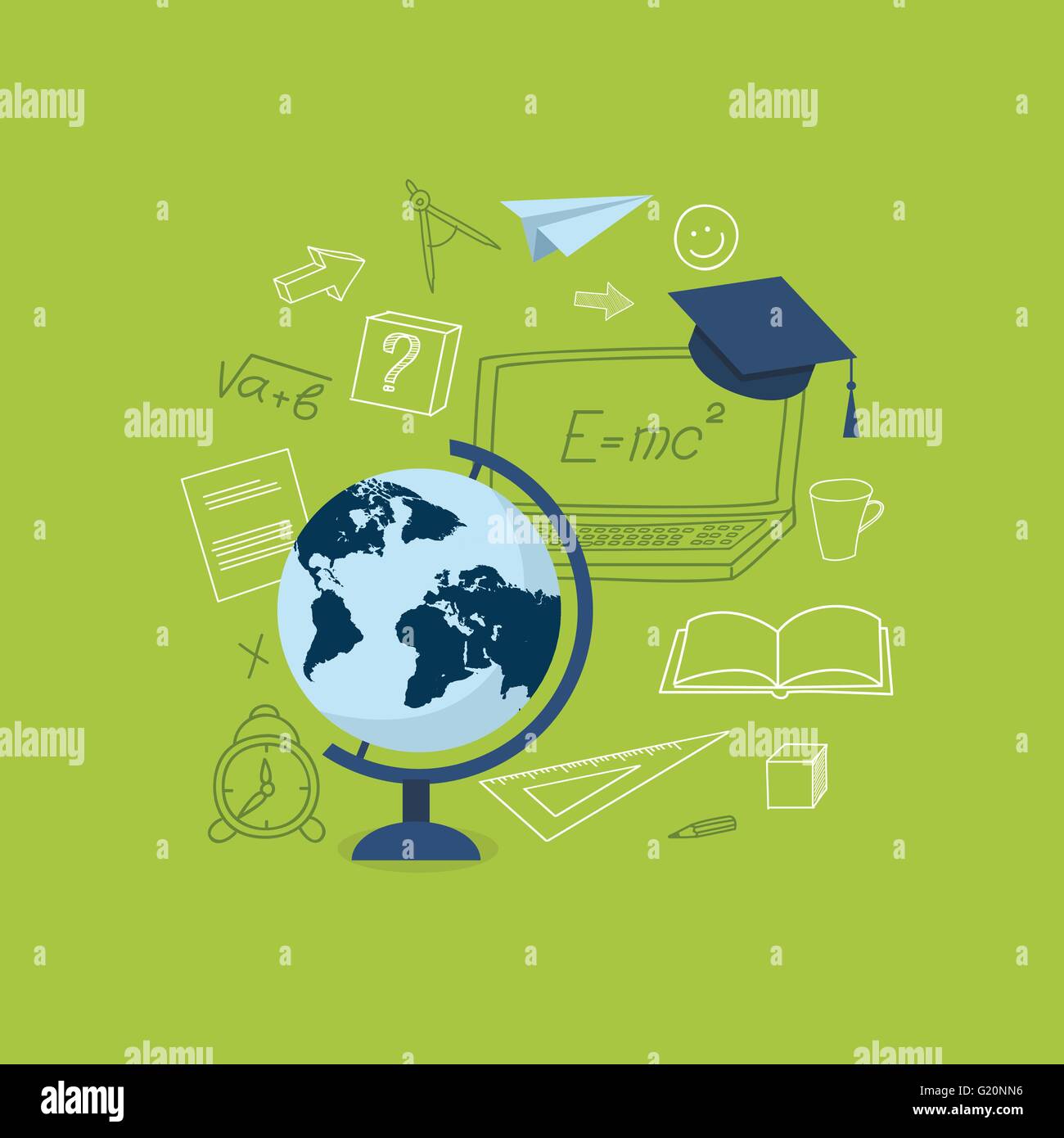 Flat design modern vector illustration concept of education, study ...