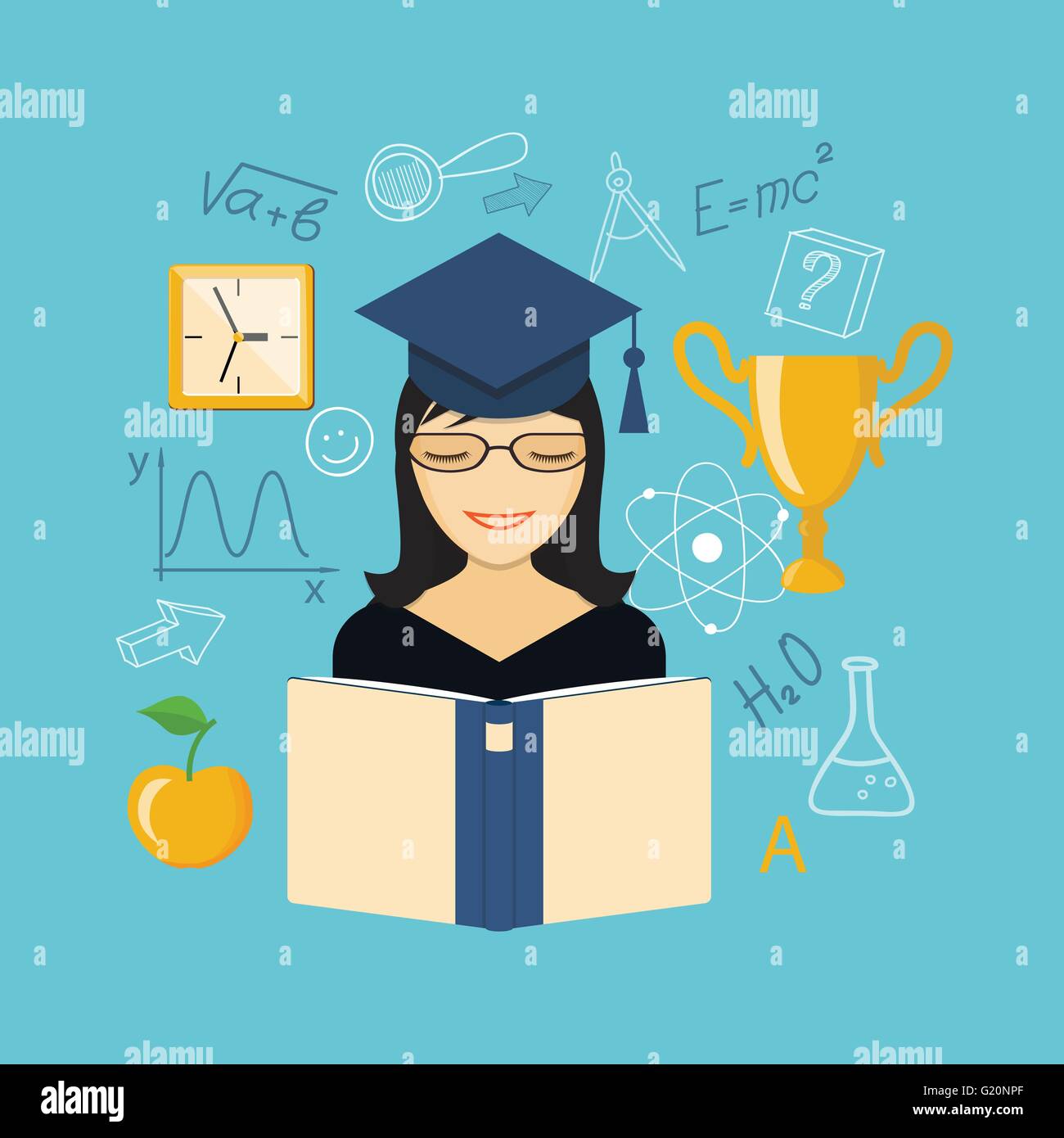 Cartoon clock time school Stock Vector Images - Alamy