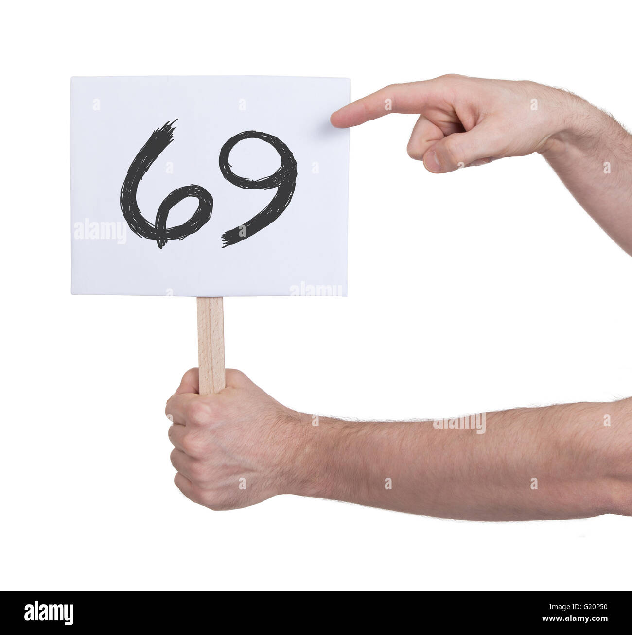 Sign with a number, isolated on white - 69 Stock Photo - Alamy