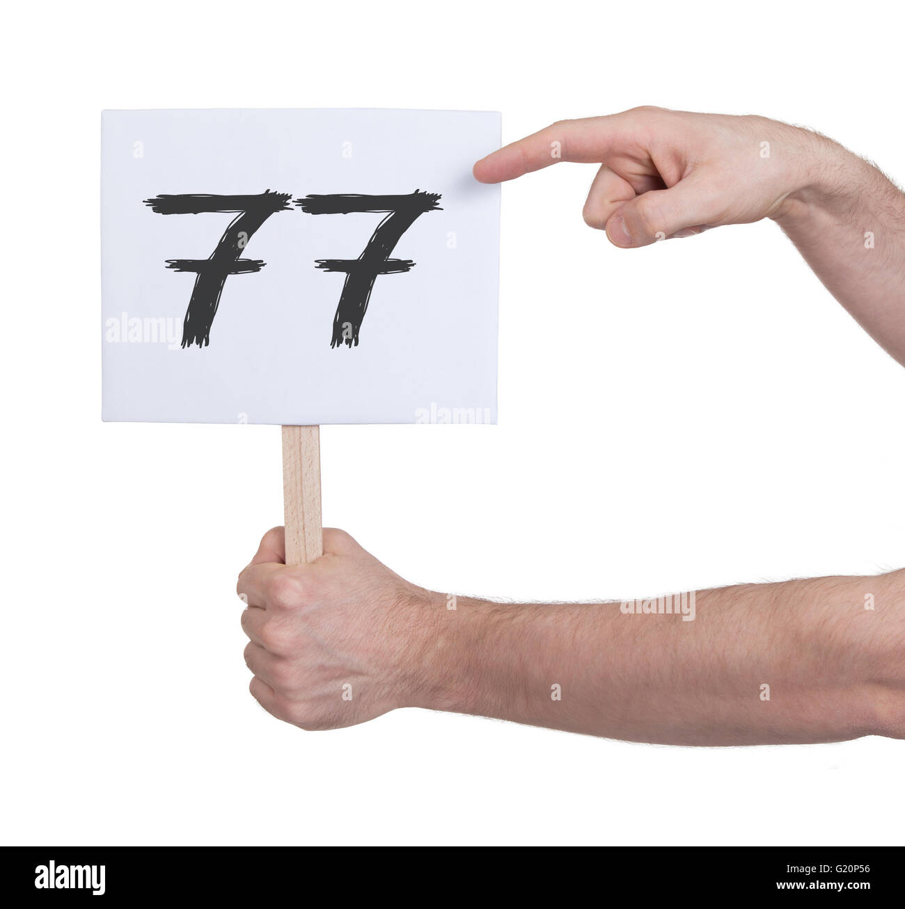 Sign with a number, isolated on white - 77 Stock Photo - Alamy