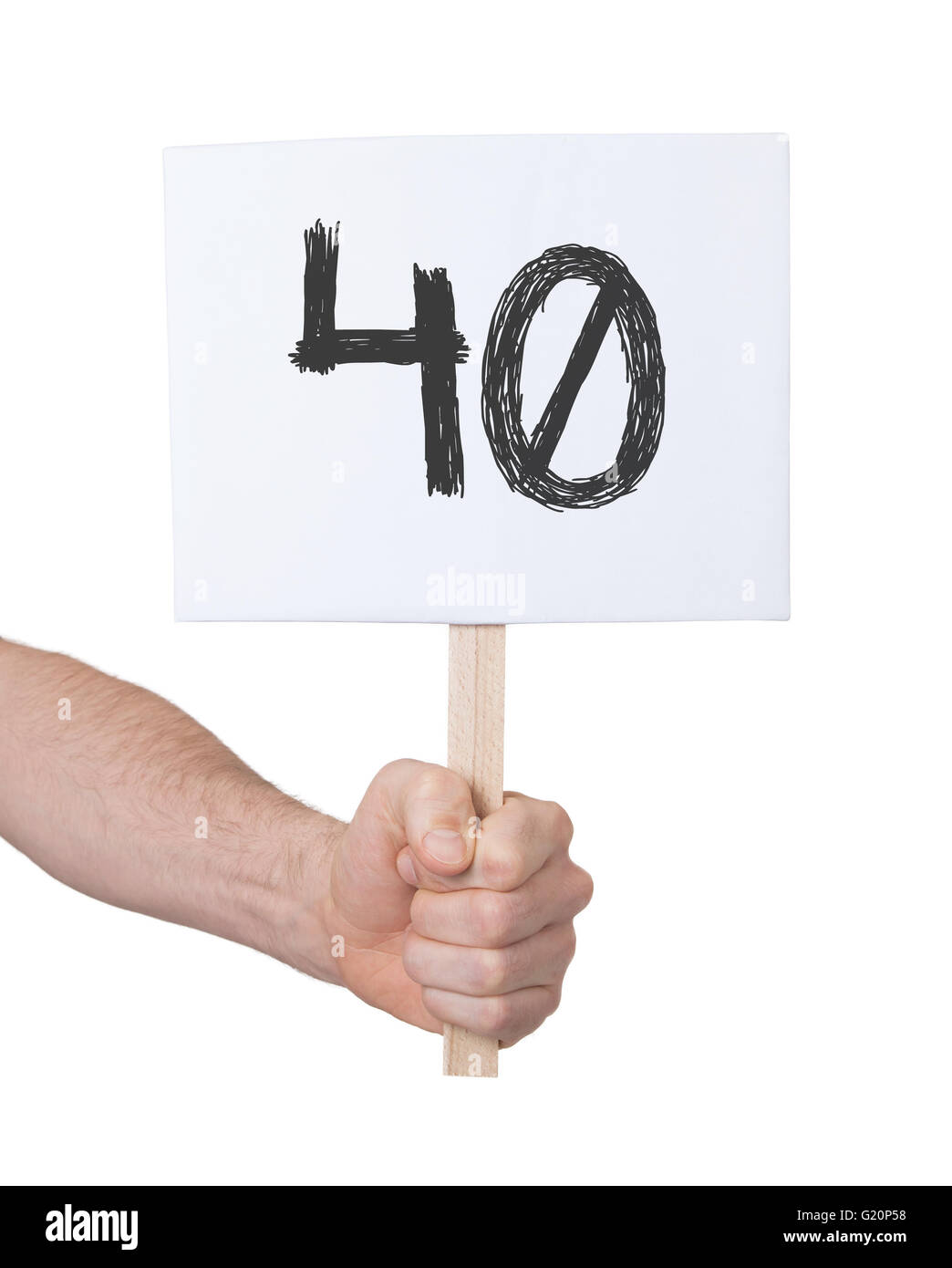 Sign with a number, isolated on white - 40 Stock Photo - Alamy