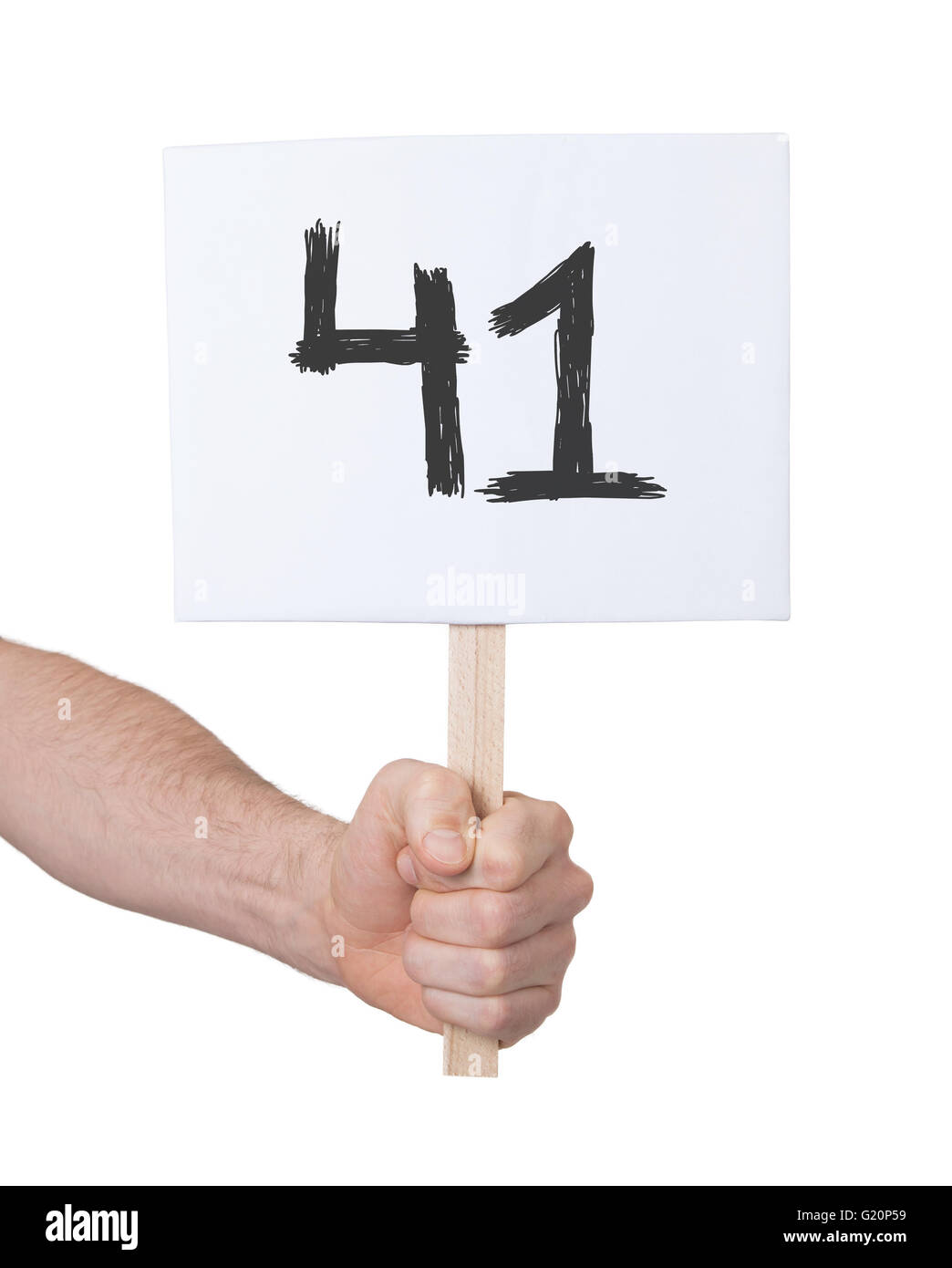 Sign with a number, isolated on white - 41 Stock Photo - Alamy