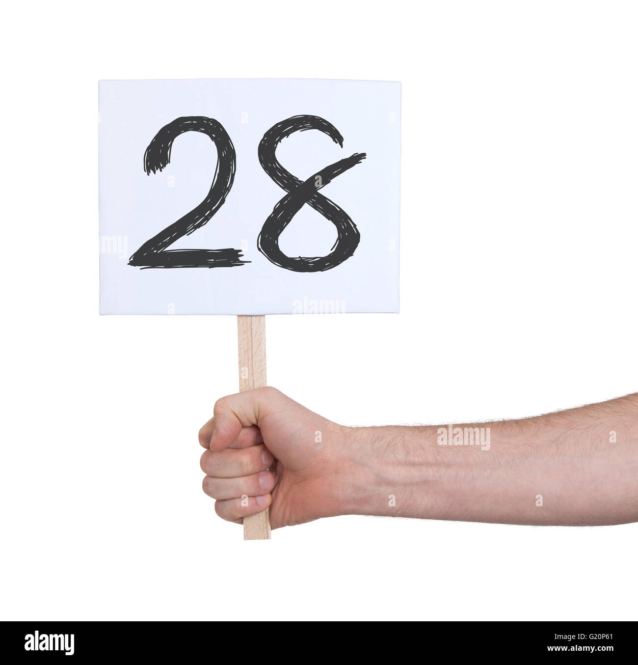Sign with a number, isolated on white - 28 Stock Photo - Alamy