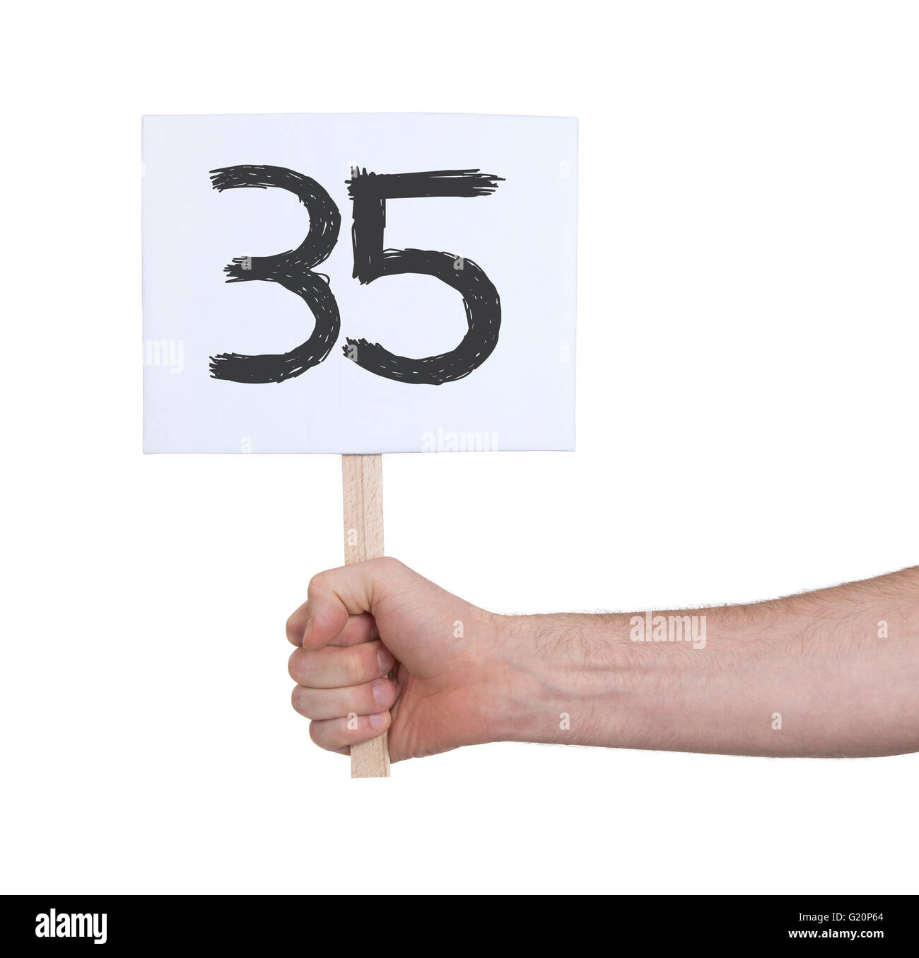 Sign with a number, isolated on white - 35 Stock Photo - Alamy