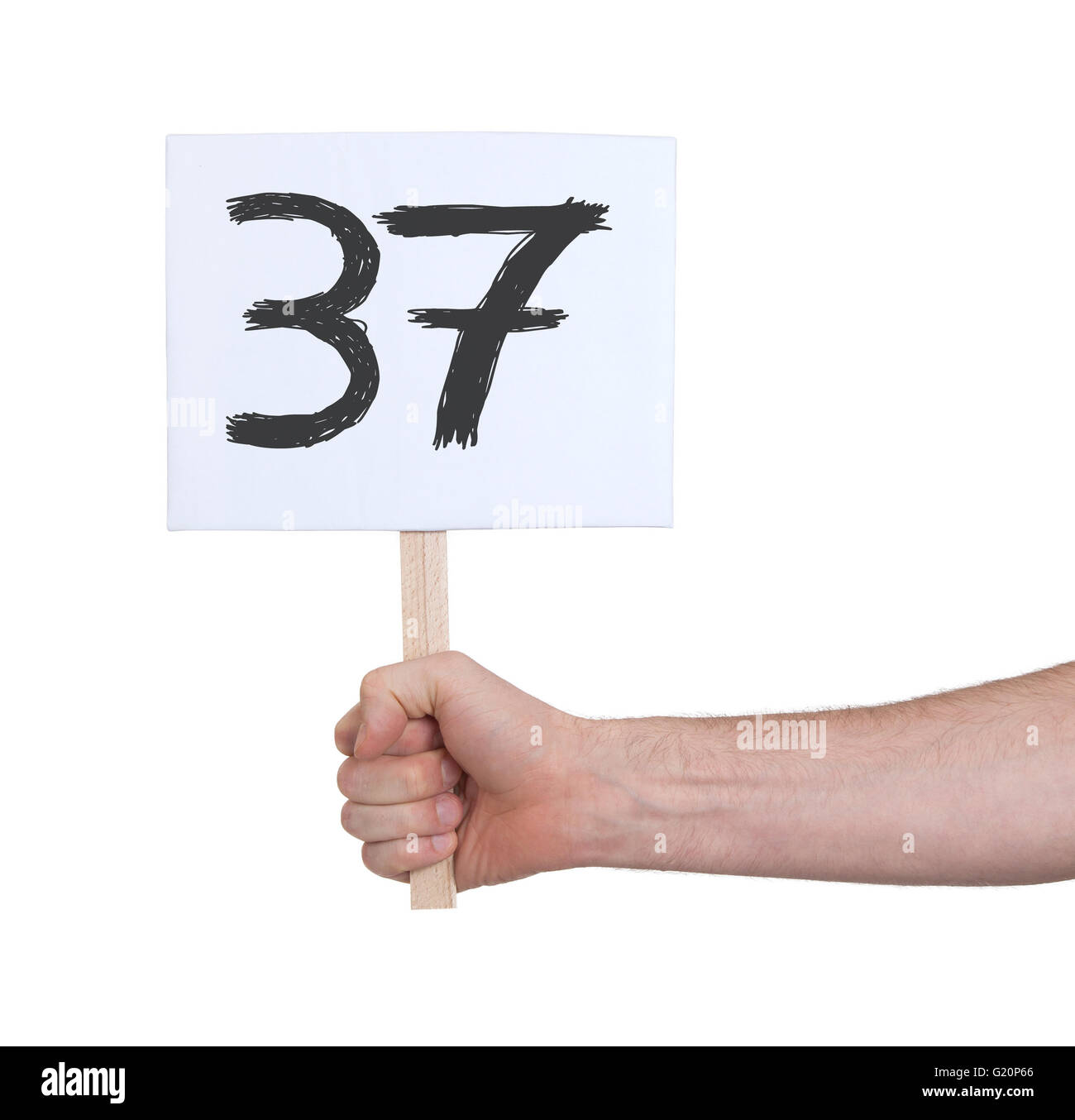 Sign with a number, isolated on white - 37 Stock Photo - Alamy