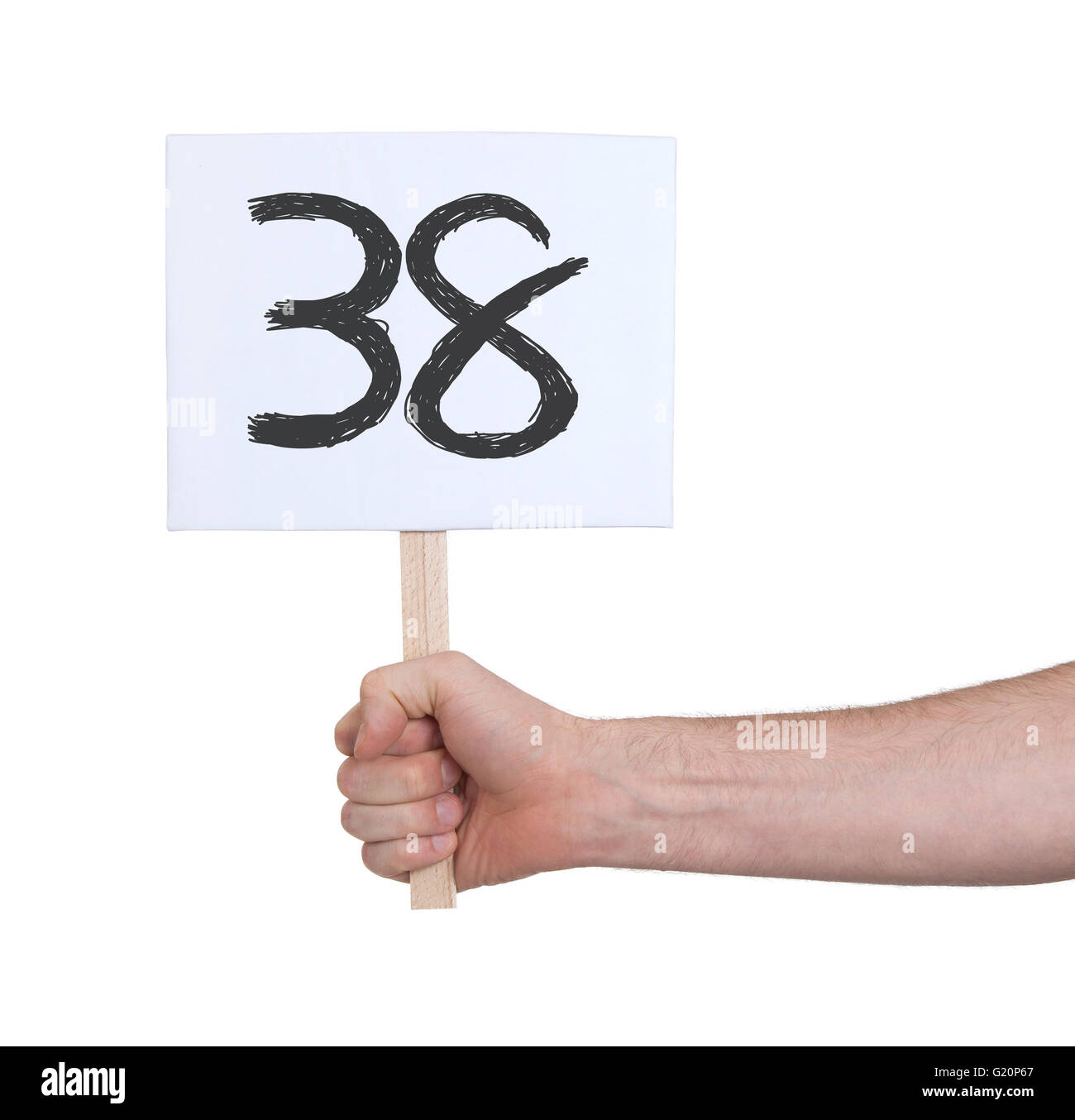 Sign with a number, isolated on white - 38 Stock Photo - Alamy