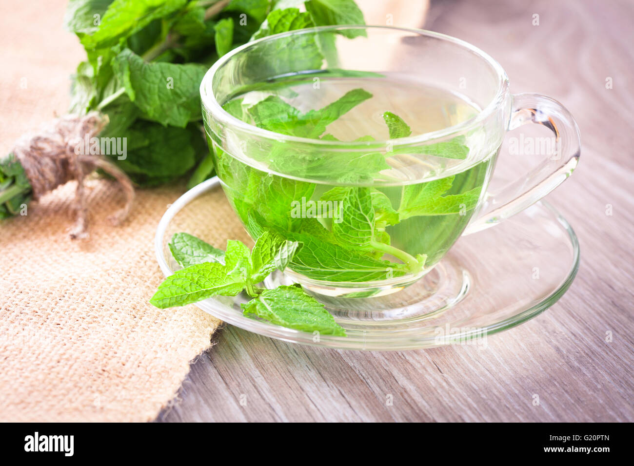 Peppermint tea cup saucer hi-res stock photography and images - Alamy