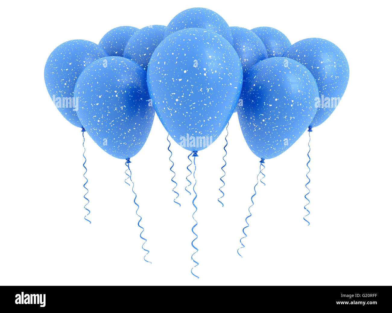 Blue balloons isolated on white Stock Photo - Alamy