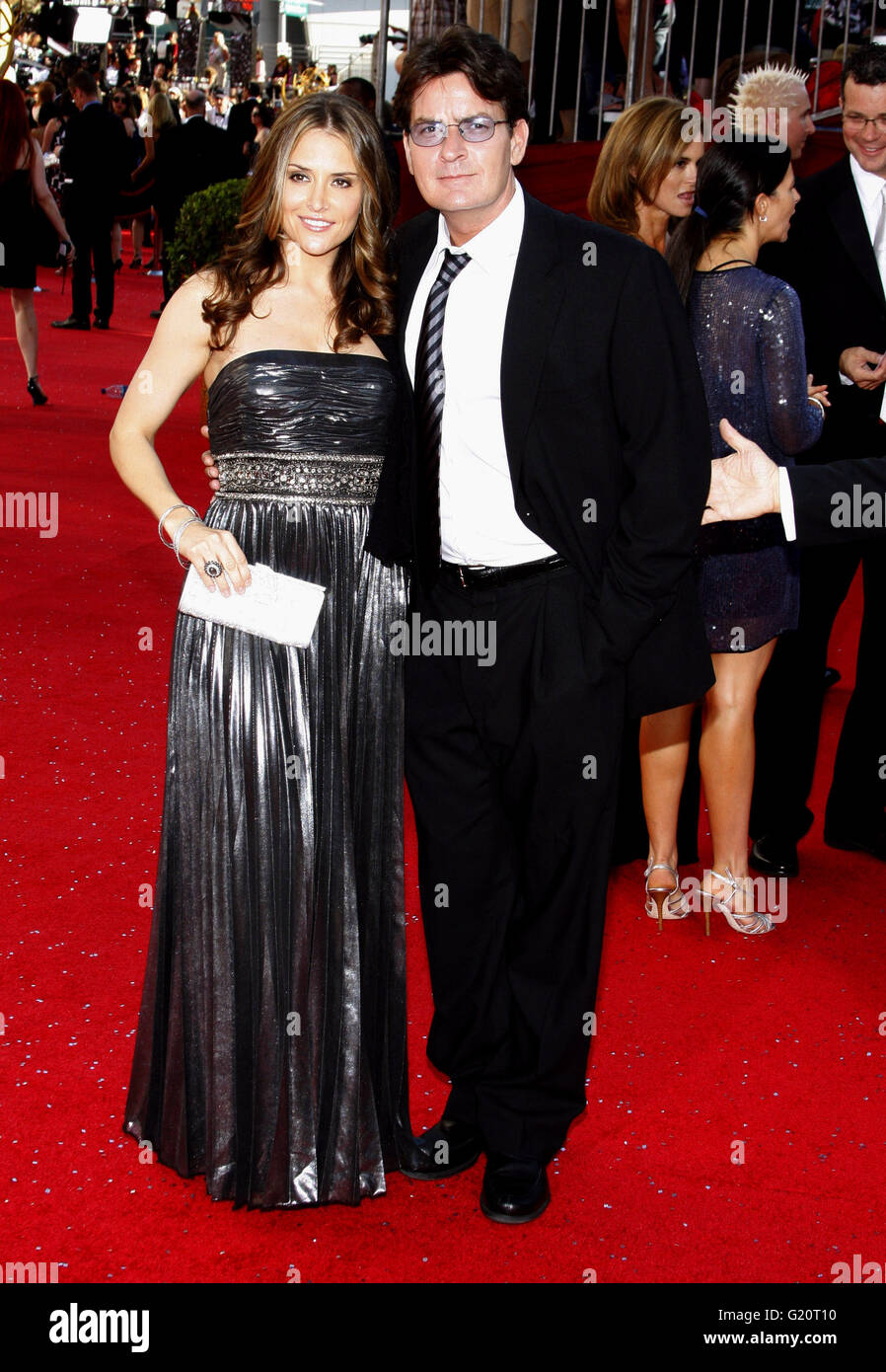 Charlie Sheen and Brooke Allen at the 60th Primetime Emmy Awards held ...