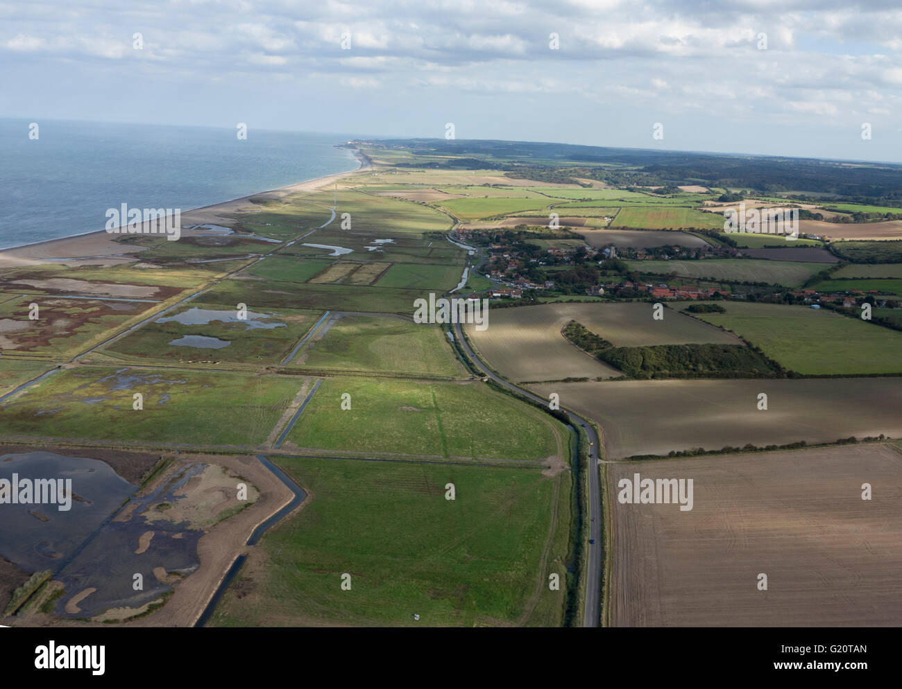 Salthouse aerial view norfolk marshes hi-res stock photography and ...