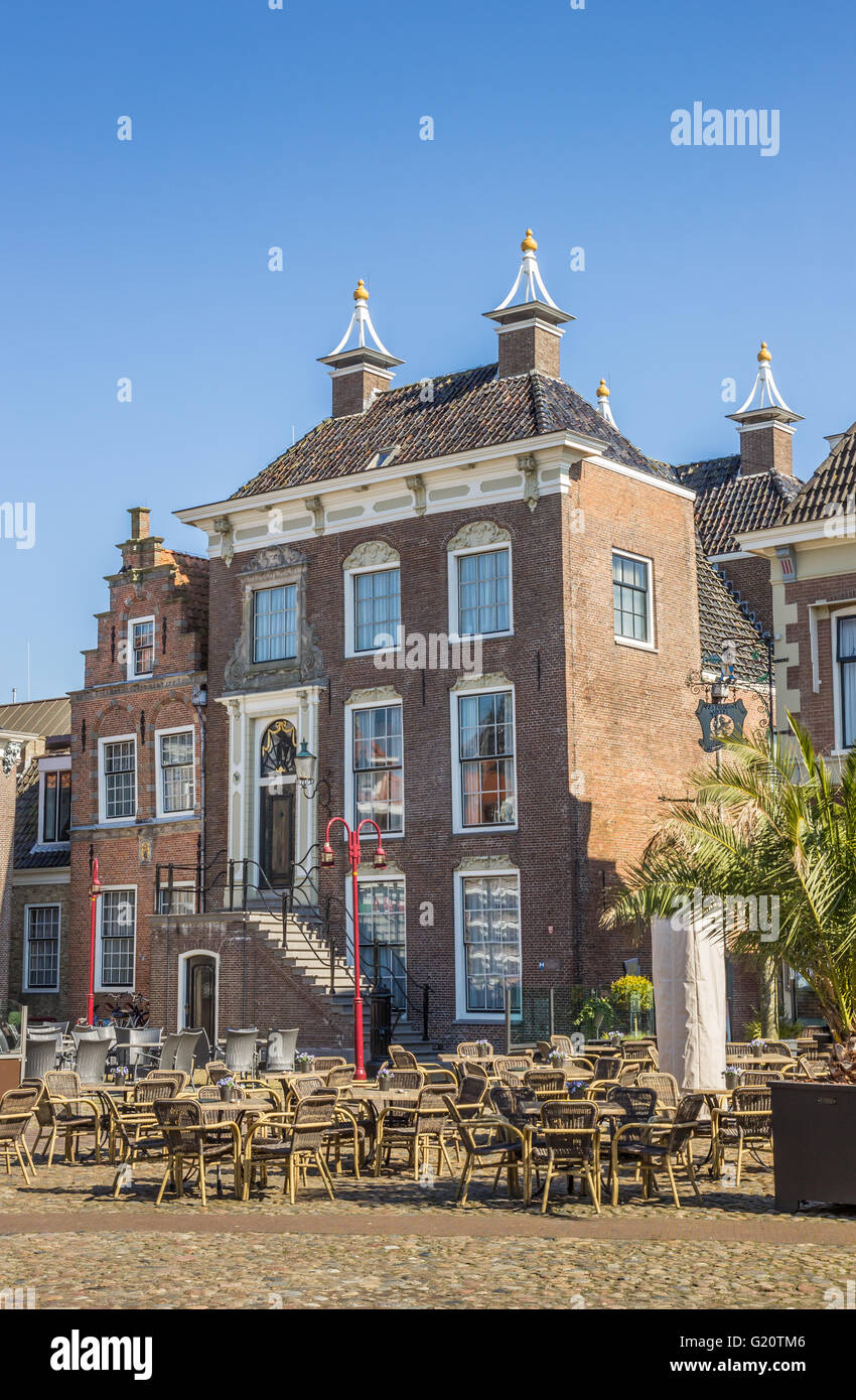 Old buildings on the market square in Workum, Netherlands Stock Photo ...