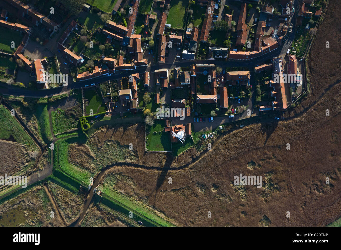 Aerial view of Cley village North Norfolk Stock Photo - Alamy