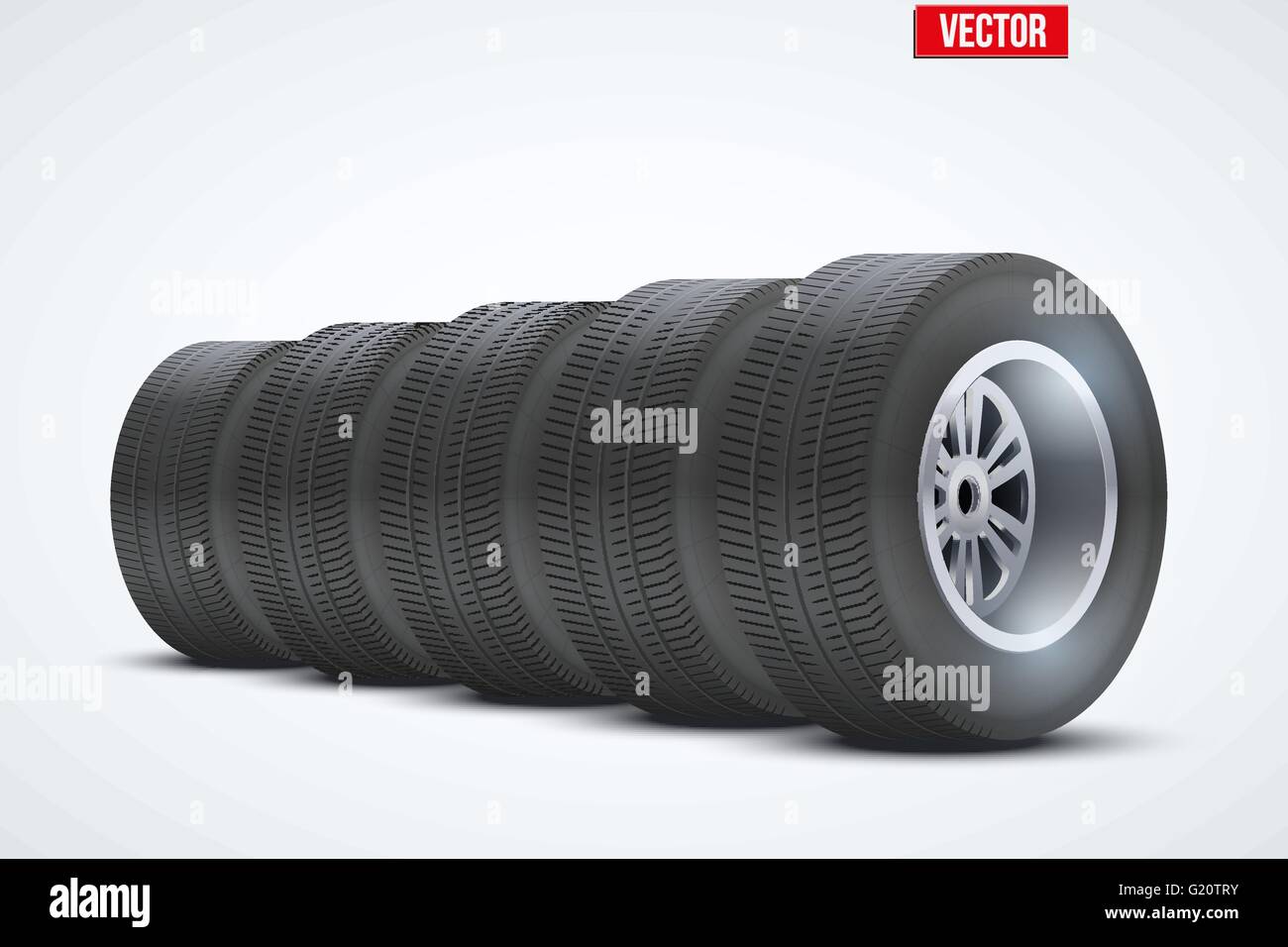 Row of tires Stock Vector Images - Alamy