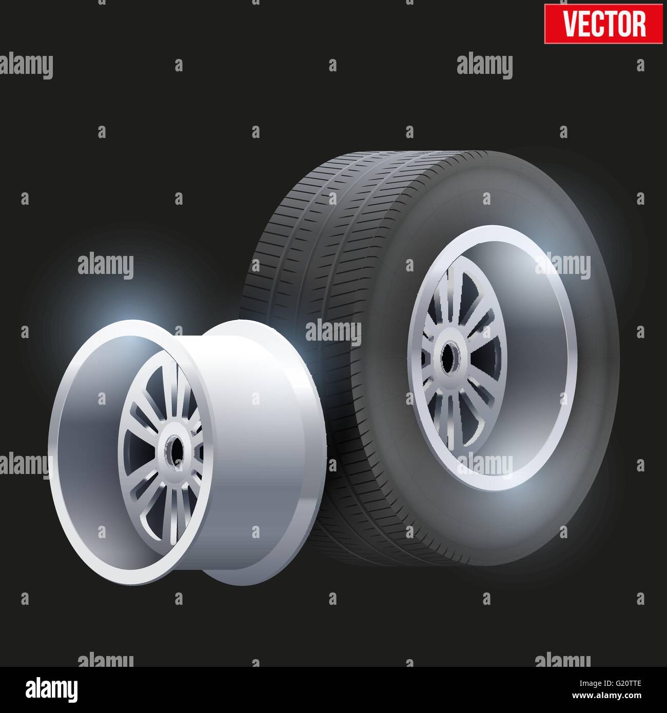 Car wheel repair two Stock Vector Images - Alamy