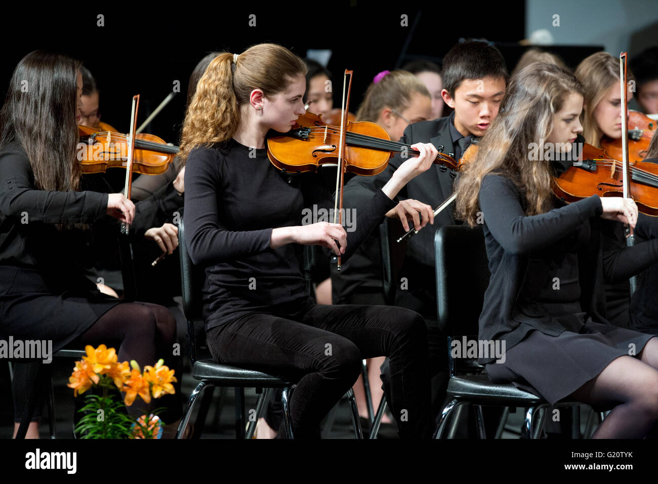 High School student orchestra Stock Photo - Alamy