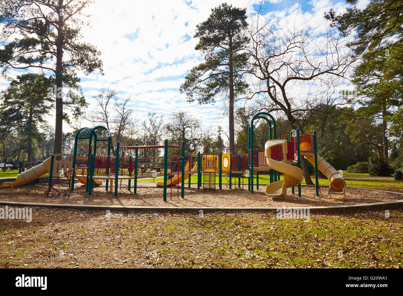 Tomball Burroughs park playground in Houston Texas Stock Photo - Alamy