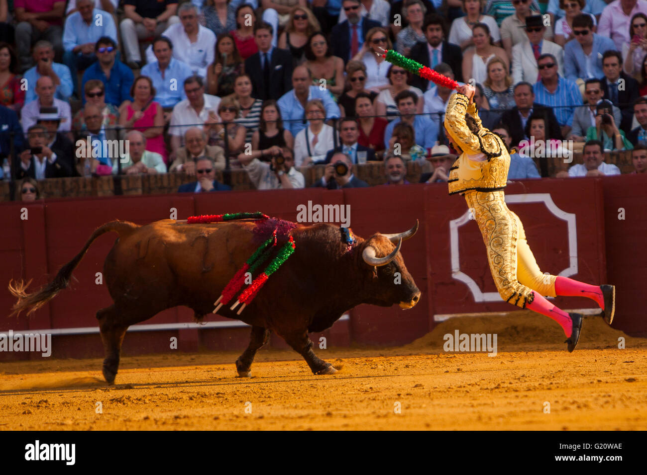 Bullfighter David Fandila "El Fandi" performs the "tercio de ...