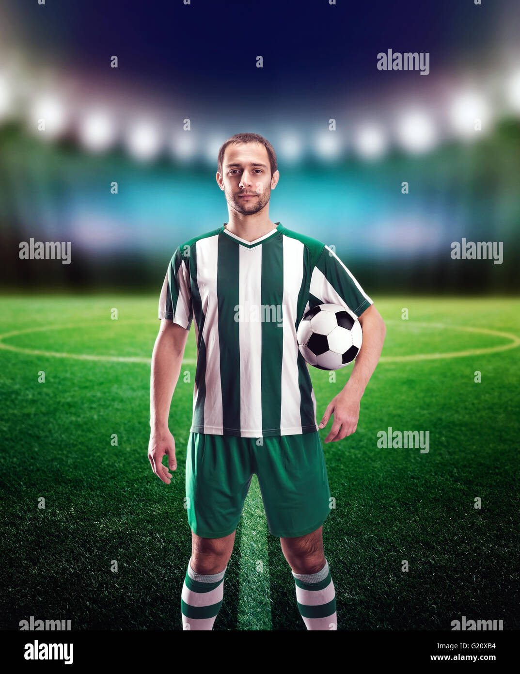Football-player with a ball Stock Photo - Alamy