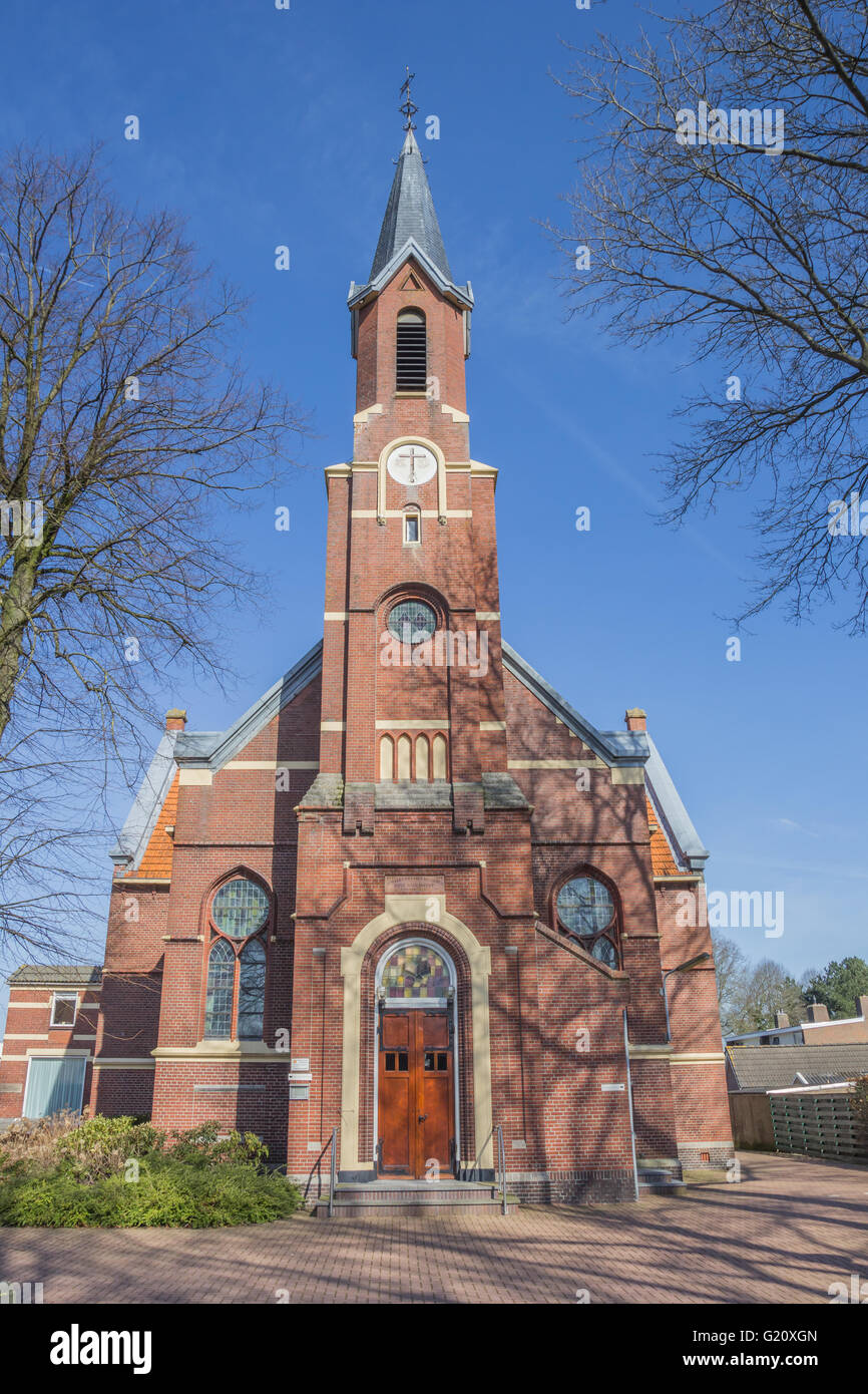 Old church Ontmoetingskerk in the center of Sappemeer, Netherlands ...