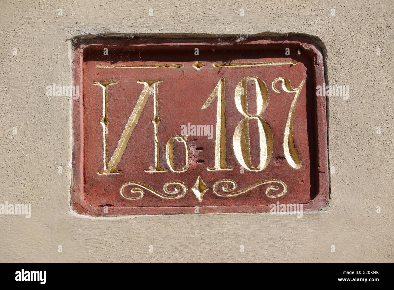 House number 187 in Prague Stock Photo - Alamy