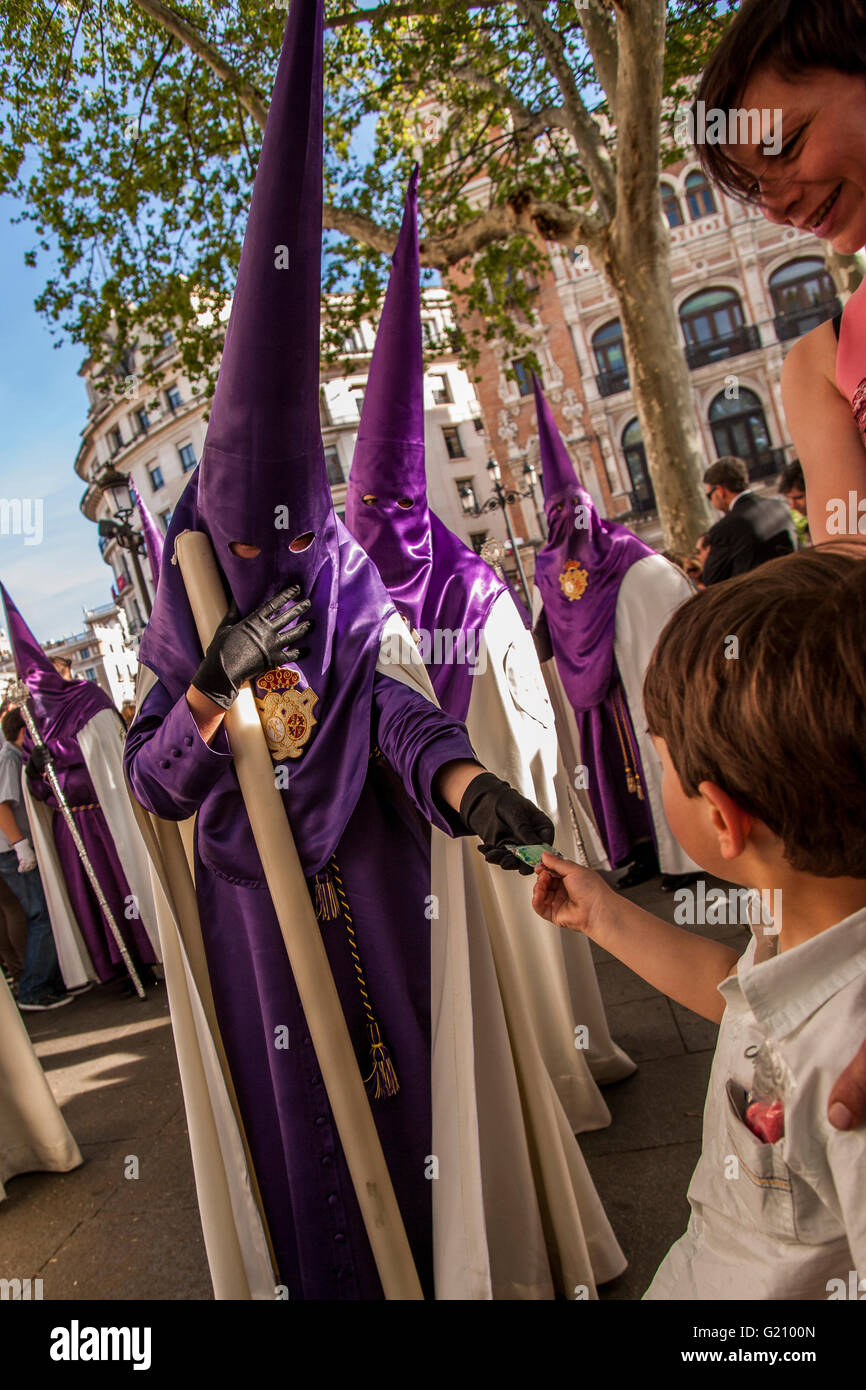nazareno of the Brotherhood called "Las Cigarreras" during its parade ...