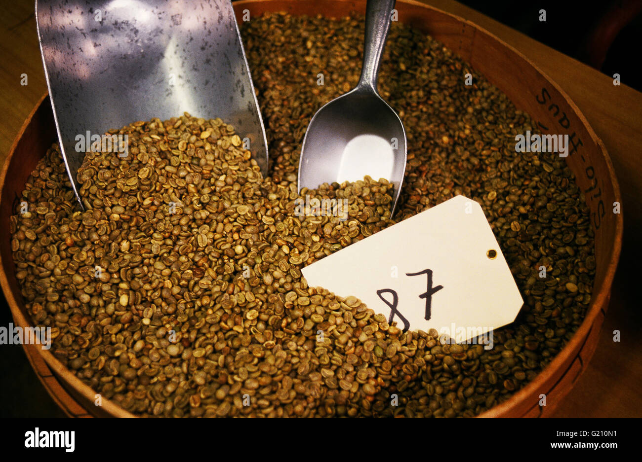 Barrel of coffee beans hi-res stock photography and images - Alamy