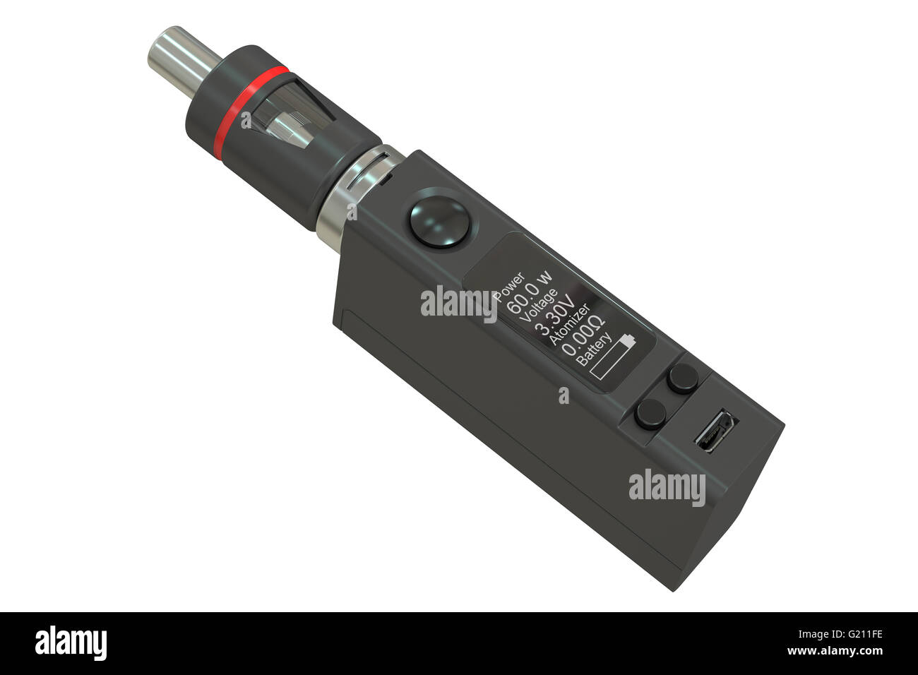 Box Mod e-cigarette, 3D rendering isolated on white background Stock ...