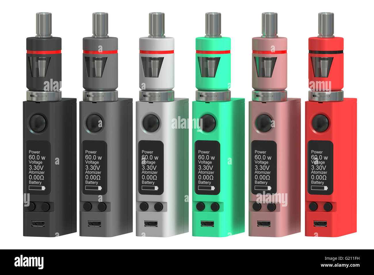 Box Mods Electronic cigarettes, 3D rendering isolated on white ...