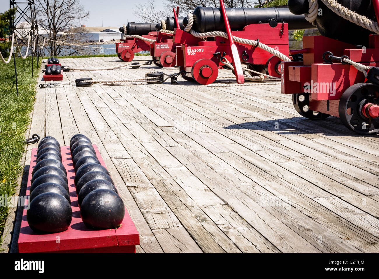 18lb Cannon Battery, Fort McHenry National Park, Baltimore, MD Stock ...