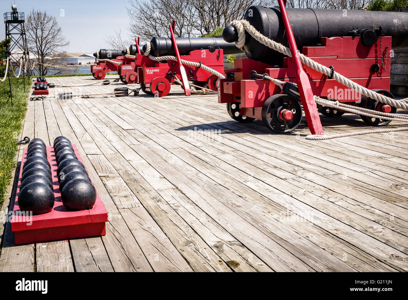 18lb Cannon Battery, Fort McHenry National Park, Baltimore, MD Stock ...