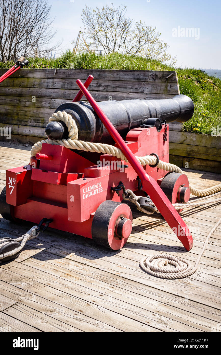 18lb Cannon Battery, Fort McHenry National Park, Baltimore, MD Stock ...