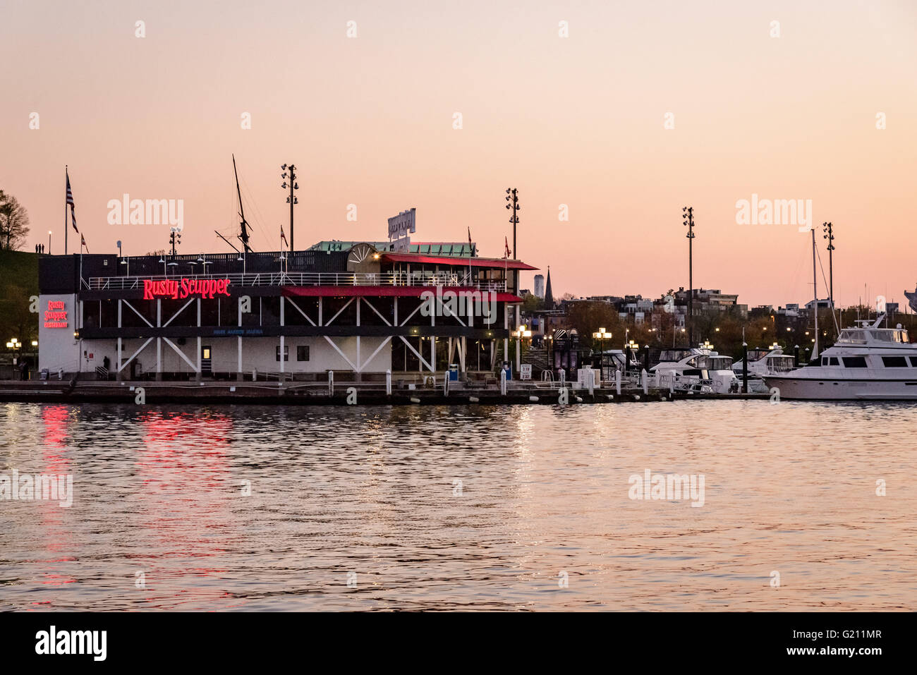 Rusty Scupper Seafood Restaurant, Inner Harbor, Baltimore, MD Stock ...