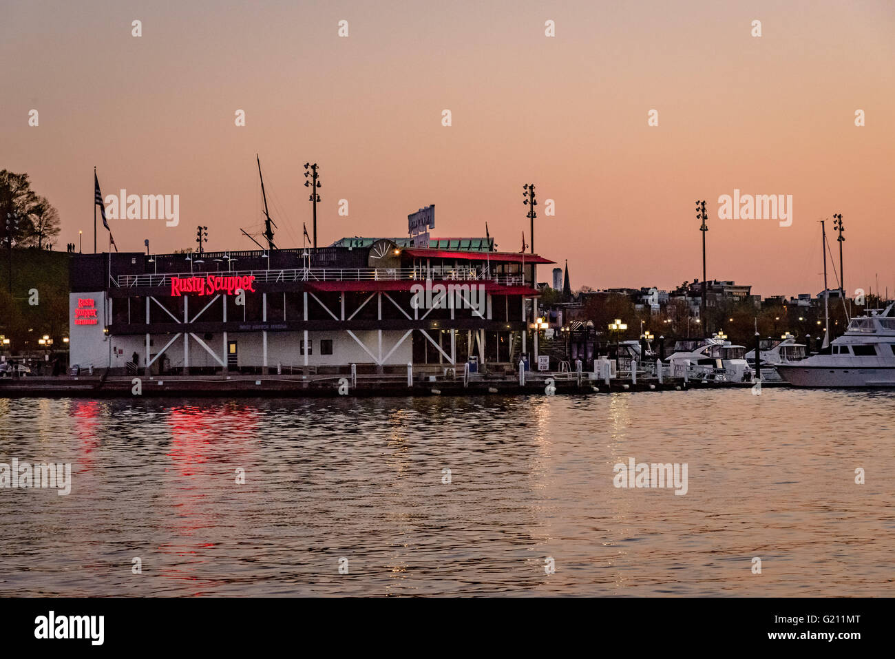 Rusty Scupper Seafood Restaurant, Inner Harbor, Baltimore, MD Stock ...