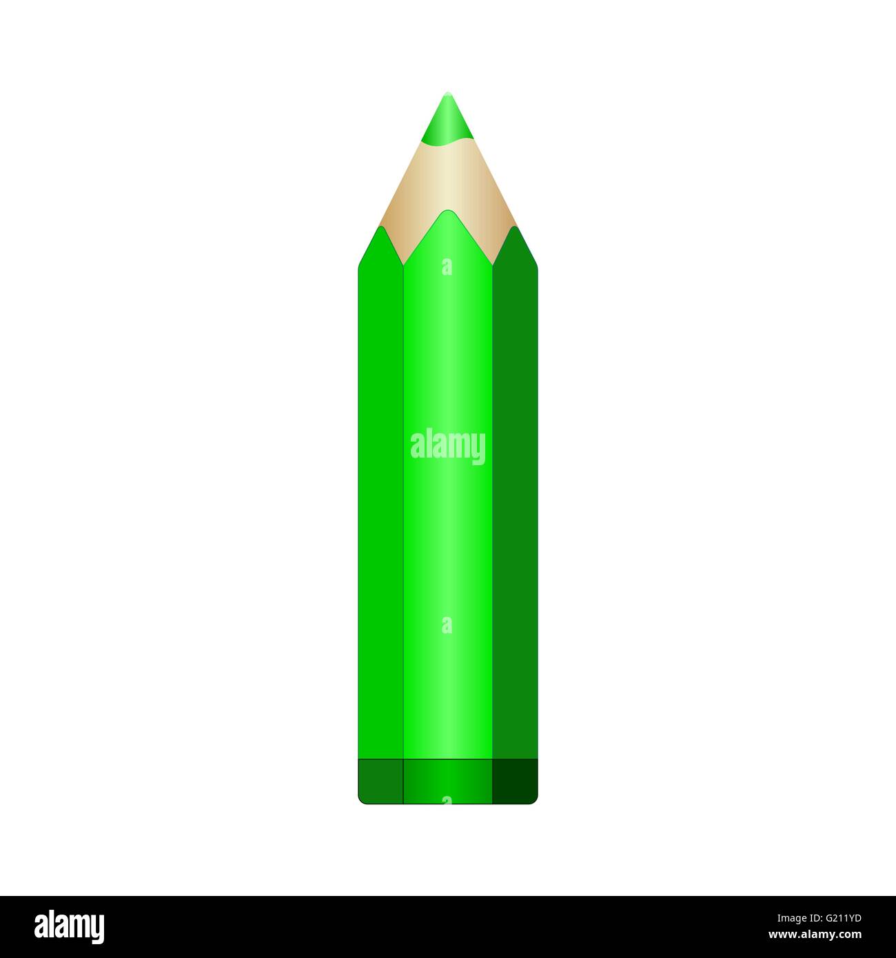 Big green pencil with sharpened lead. Vector EPS10 Stock Vector Image ...