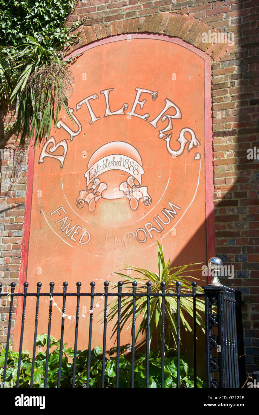 Butlers Emporium sign, Hastings, UK Stock Photo - Alamy