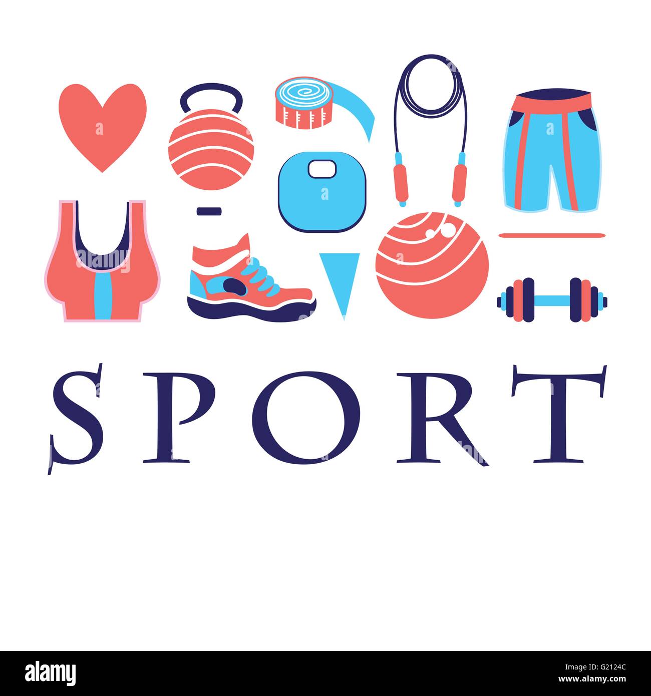 Beautiful vector illustration with sports equipment Stock Vector Image ...