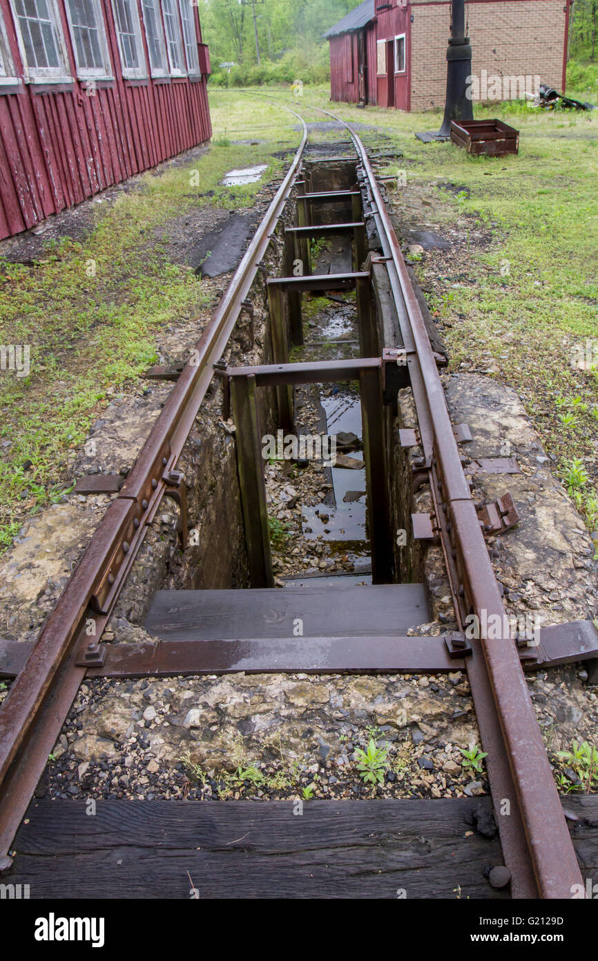 Maintenance and inspection well in railroad maintenance yard Stock ...