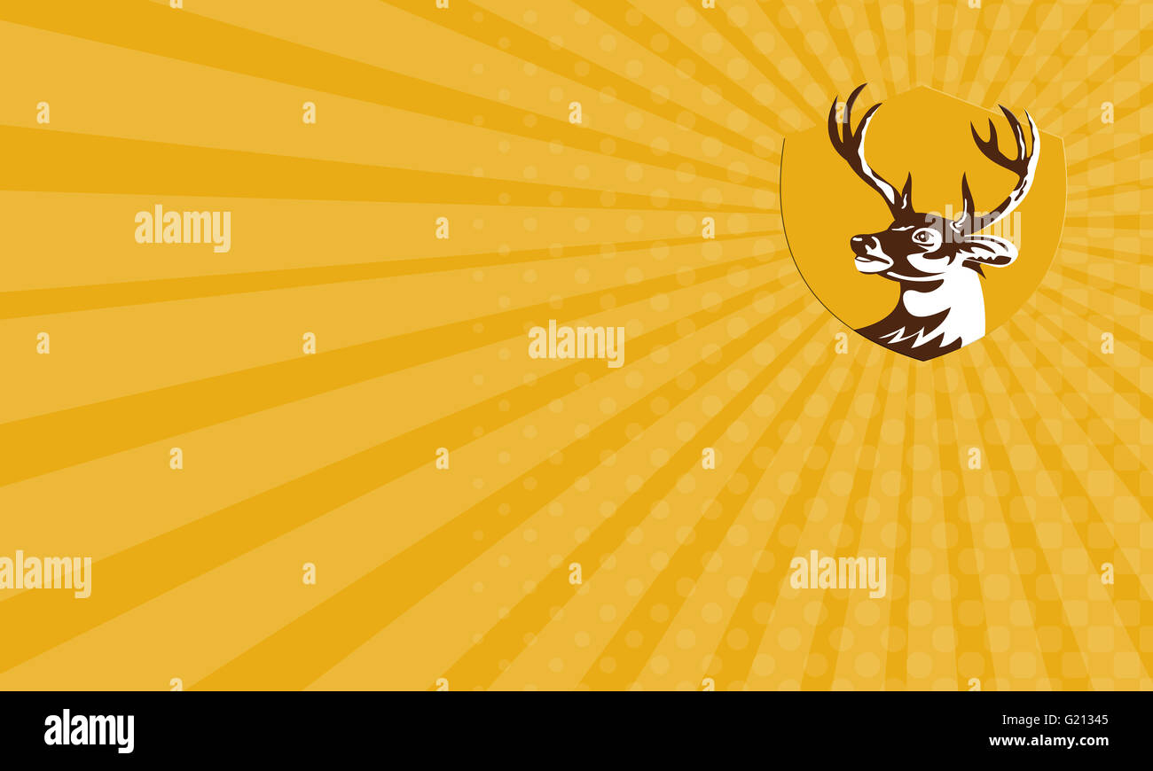 Business card showing illustration of a whitetail deer buck stag head ...