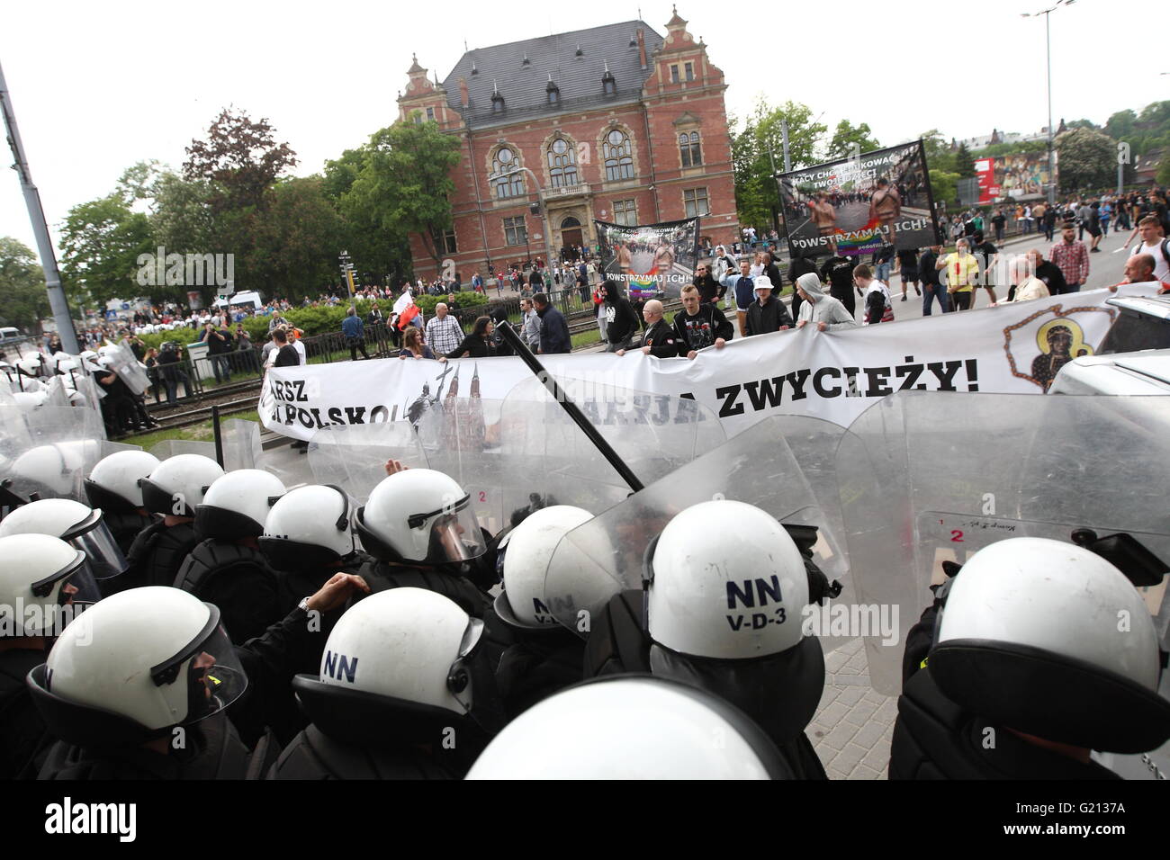 Gdansk, Poland 21st, May 2016 Clashes with police during anti-LGBT ...