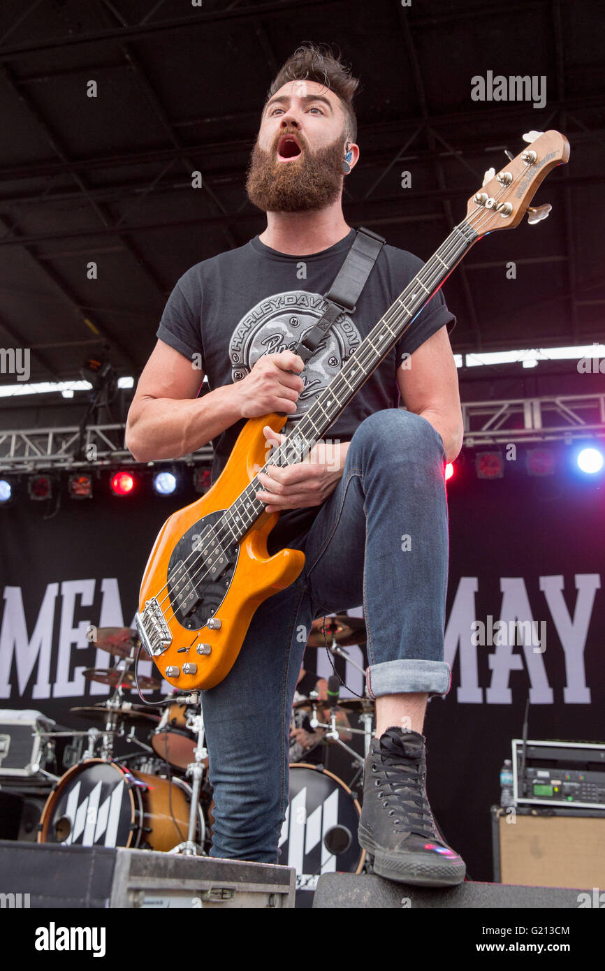 Columbus, Ohio, USA. 20th May, 2016. Bassist CORY ELDER of Memphis May ...