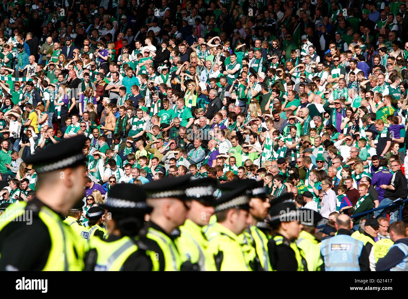 Scottish cup final fans police hi-res stock photography and images - Alamy
