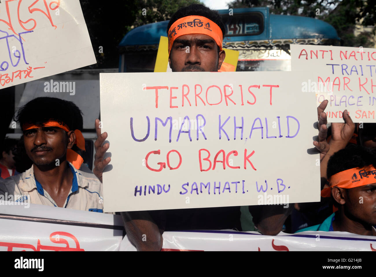 Kolkata, India. 21st May, 2016. BJP and Hindu activist shows agitation ...