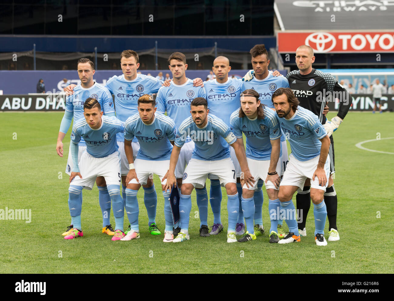 New York, USA. 21st May, 2016. NYC FC team poses before MLS game NYC FC ...