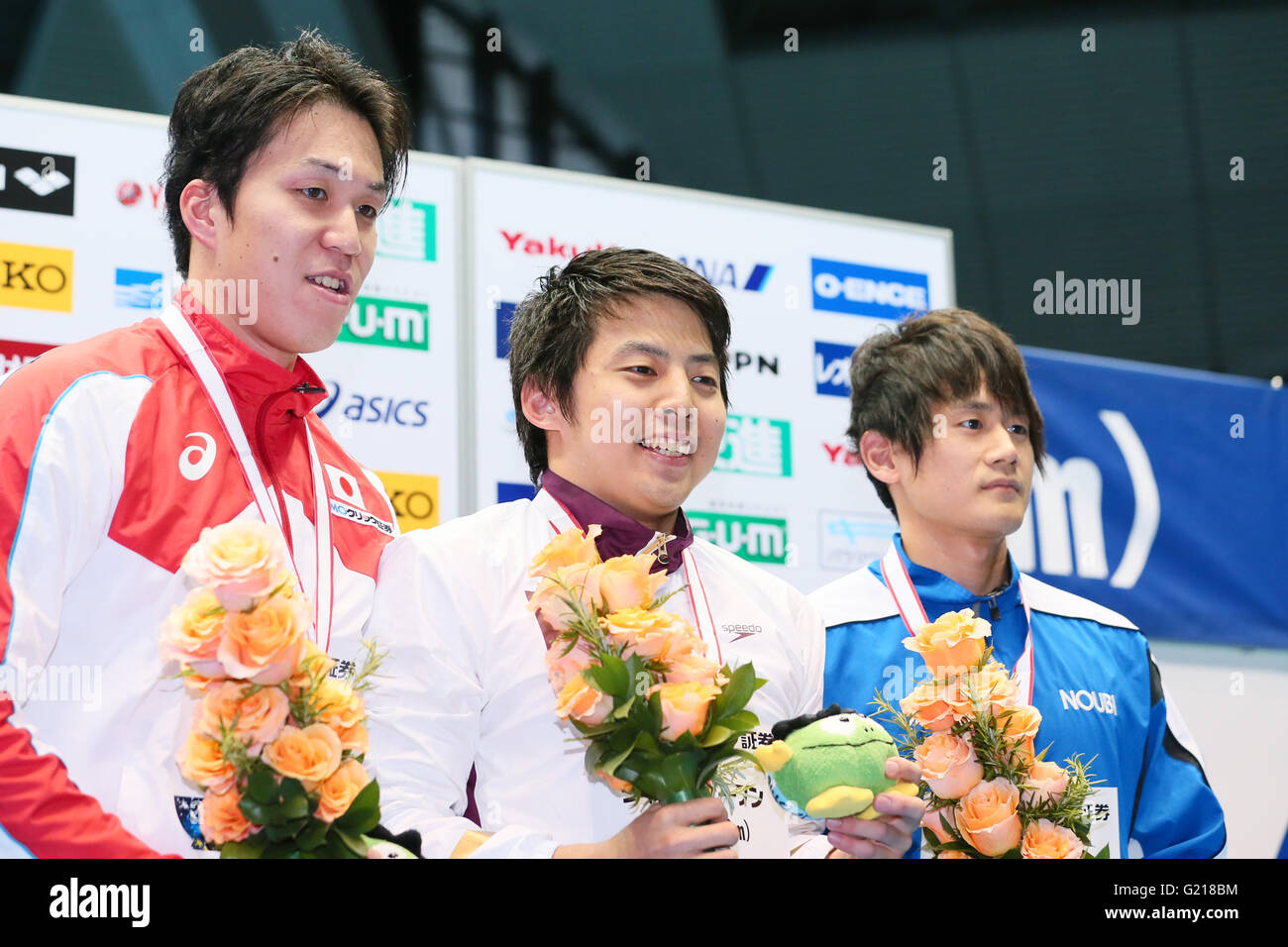 Tokyo, Japan. 21st May, 2016. (L-R) Yasuhiro Koseki, Masato Ueno, Ryota Nomura Swimming : Japan ...