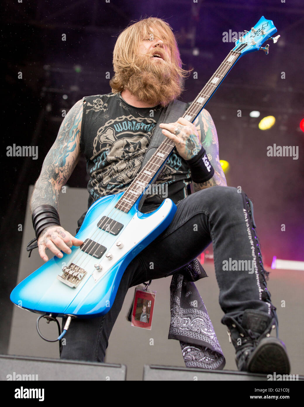 Columbus, Ohio, USA. 21st May, 2016. Bassist JOHN EXALL of Texas Hippie ...