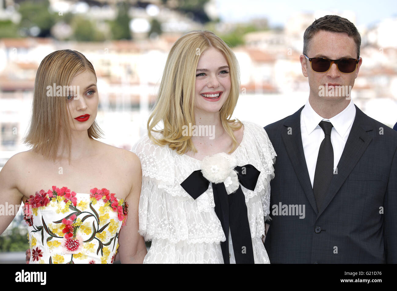 Bella Heathcote, Elle Fanning and Nicolas Winding Refn at the 'The Neon ...