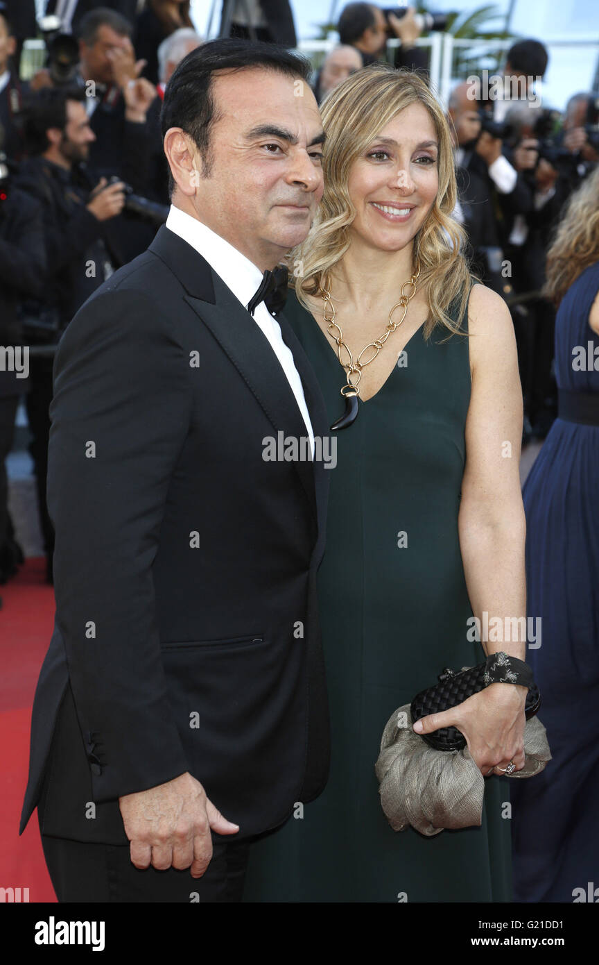 Carlos Ghosn with wife Rita attending the 'The Last Face' premiere ...
