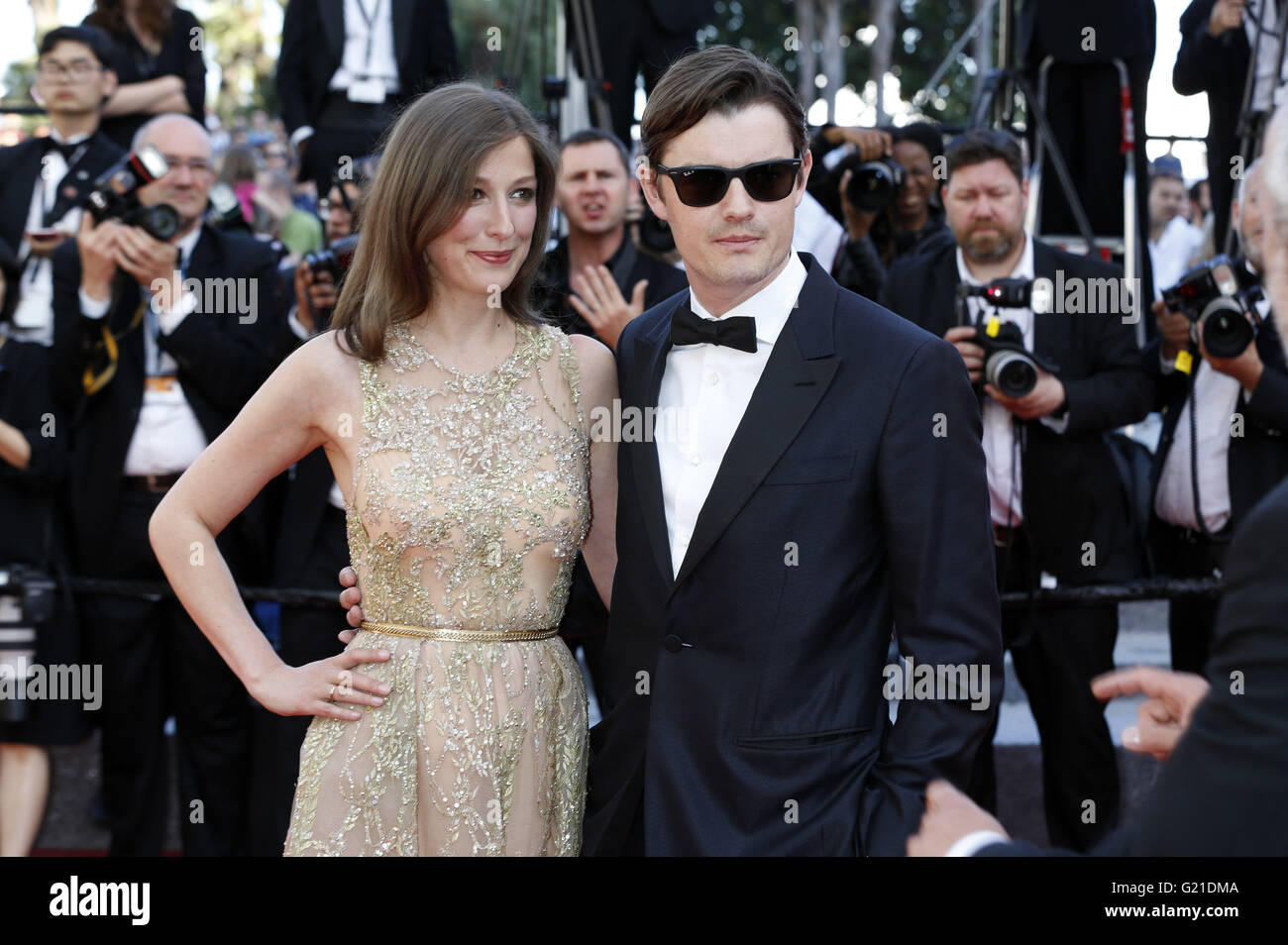 Alexandra Maria Lara and Sam Riley attending the 'Elle' premiere during ...